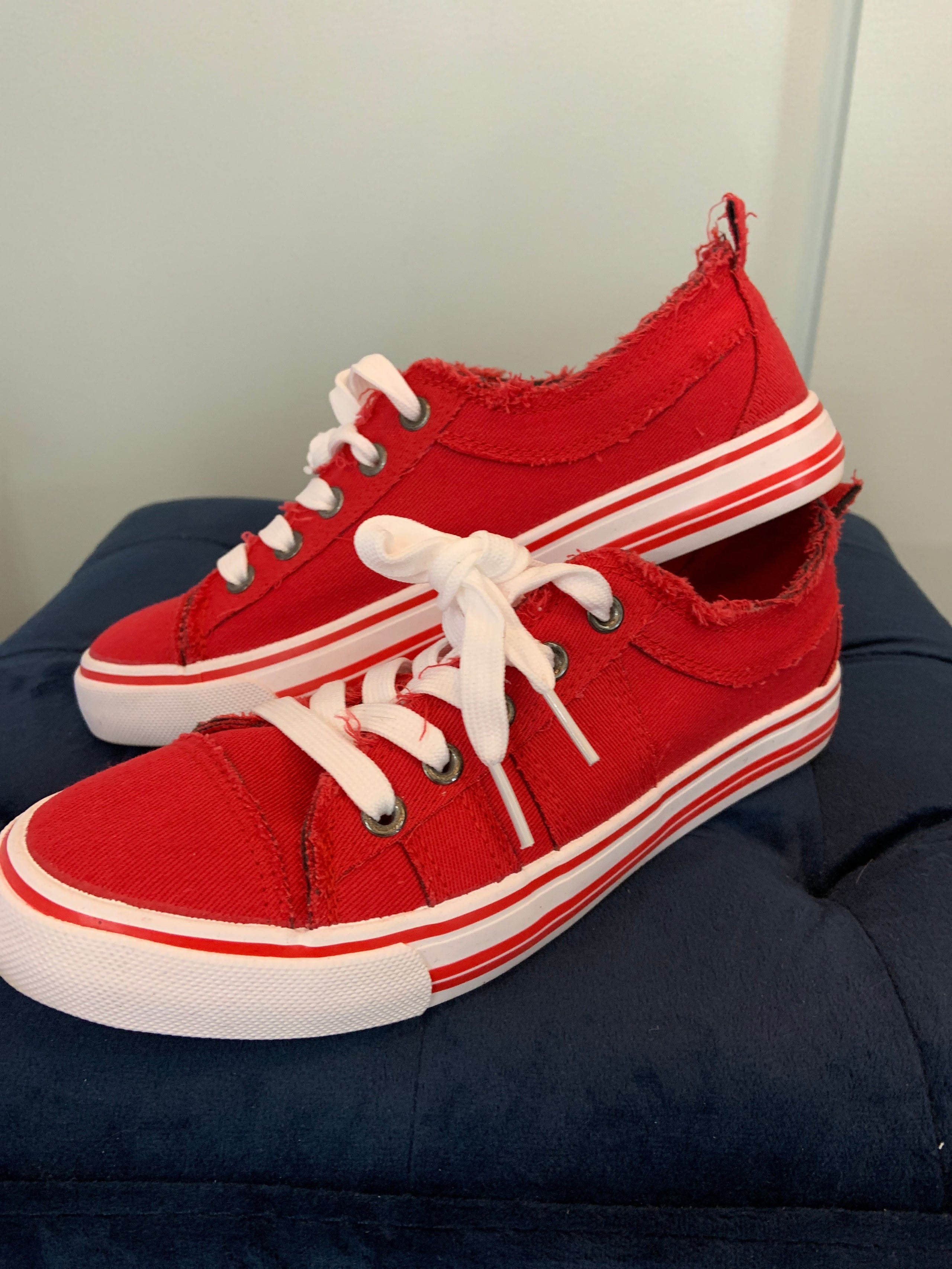 Red Tennis Shoes | French Twist Salon & Boutique
